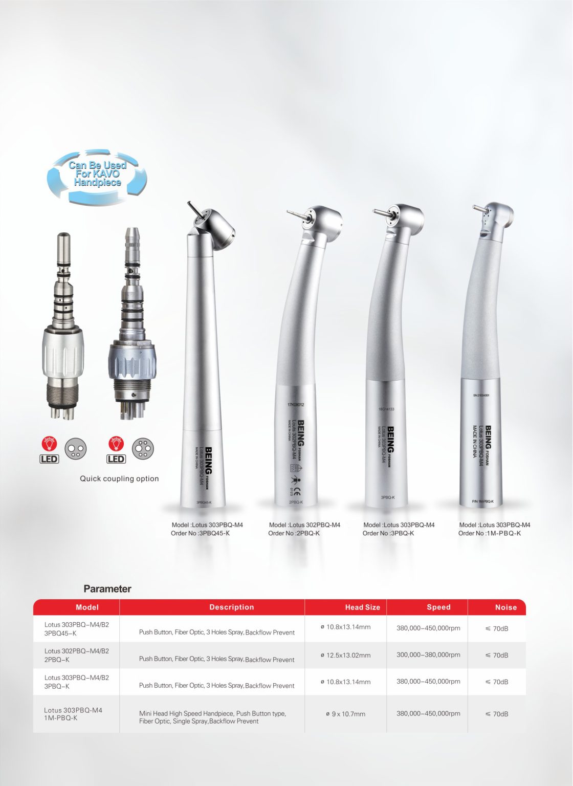 Air Turbine Handpiece-2P-M4/B2 – Being Foshan Medical Equipment Co. Ltd.